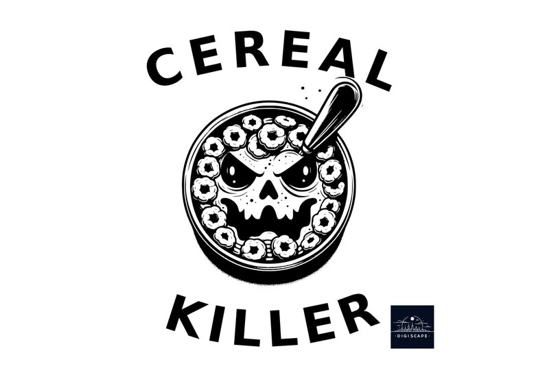 Cereal Killer PNG, Funny Cereal Killer Sublimation Design for Kids ...