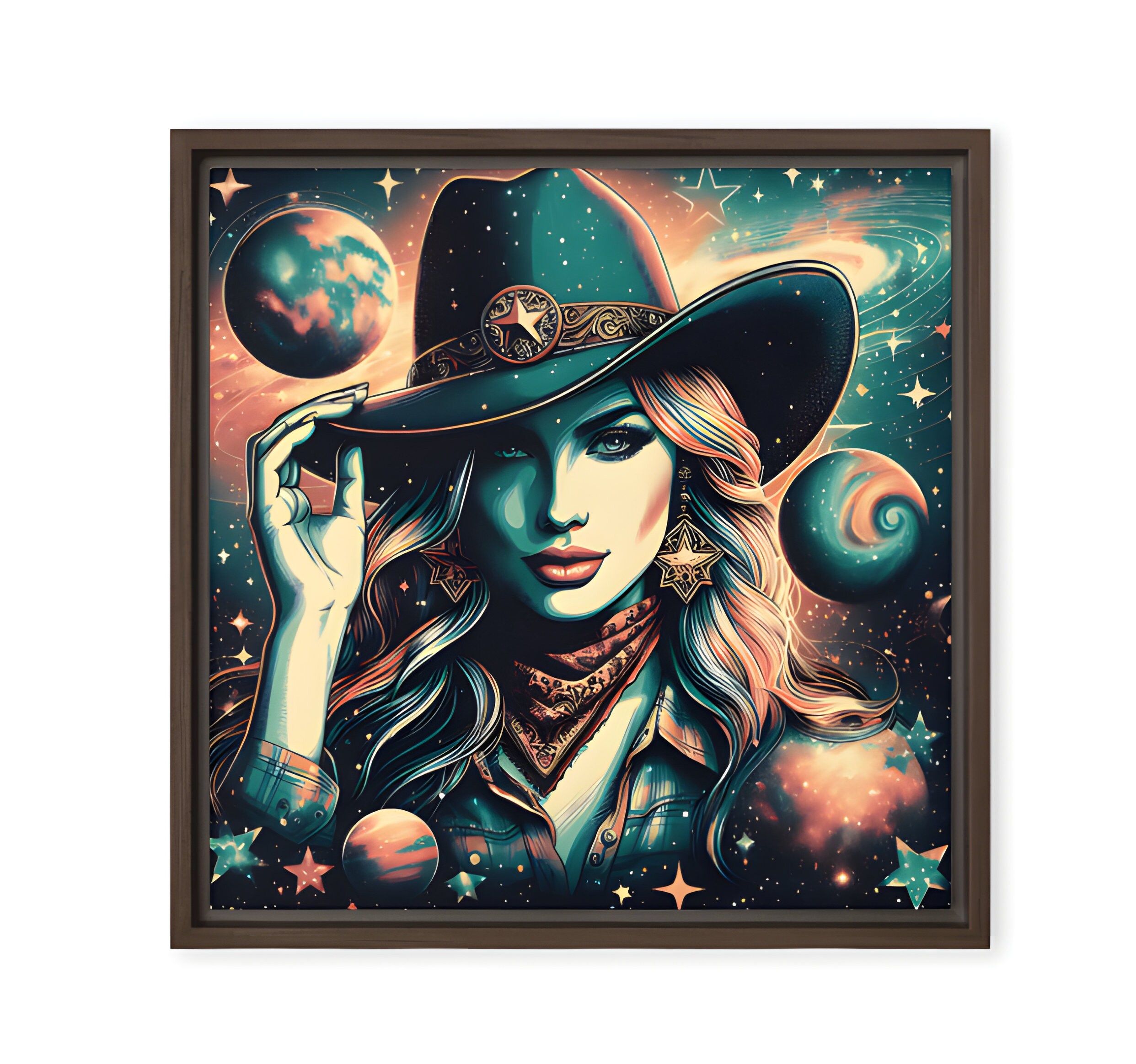 Cosmic Cowgirl Art Print: Retro 70s Style (digital Download) - Etsy