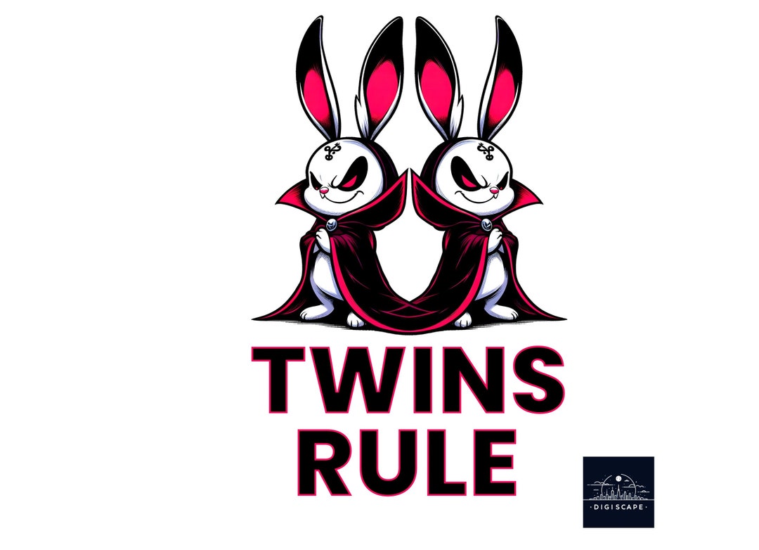 Twins Rule Png Twins Evil Bunny Theme Sublimation Design Creepy Bunny T Shirt Png Digital
