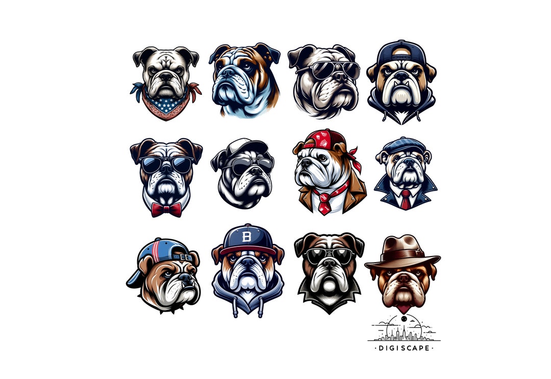 Bulldog PNG Bundle: Aged Bulldog Designs (digital Download) - Etsy UK
