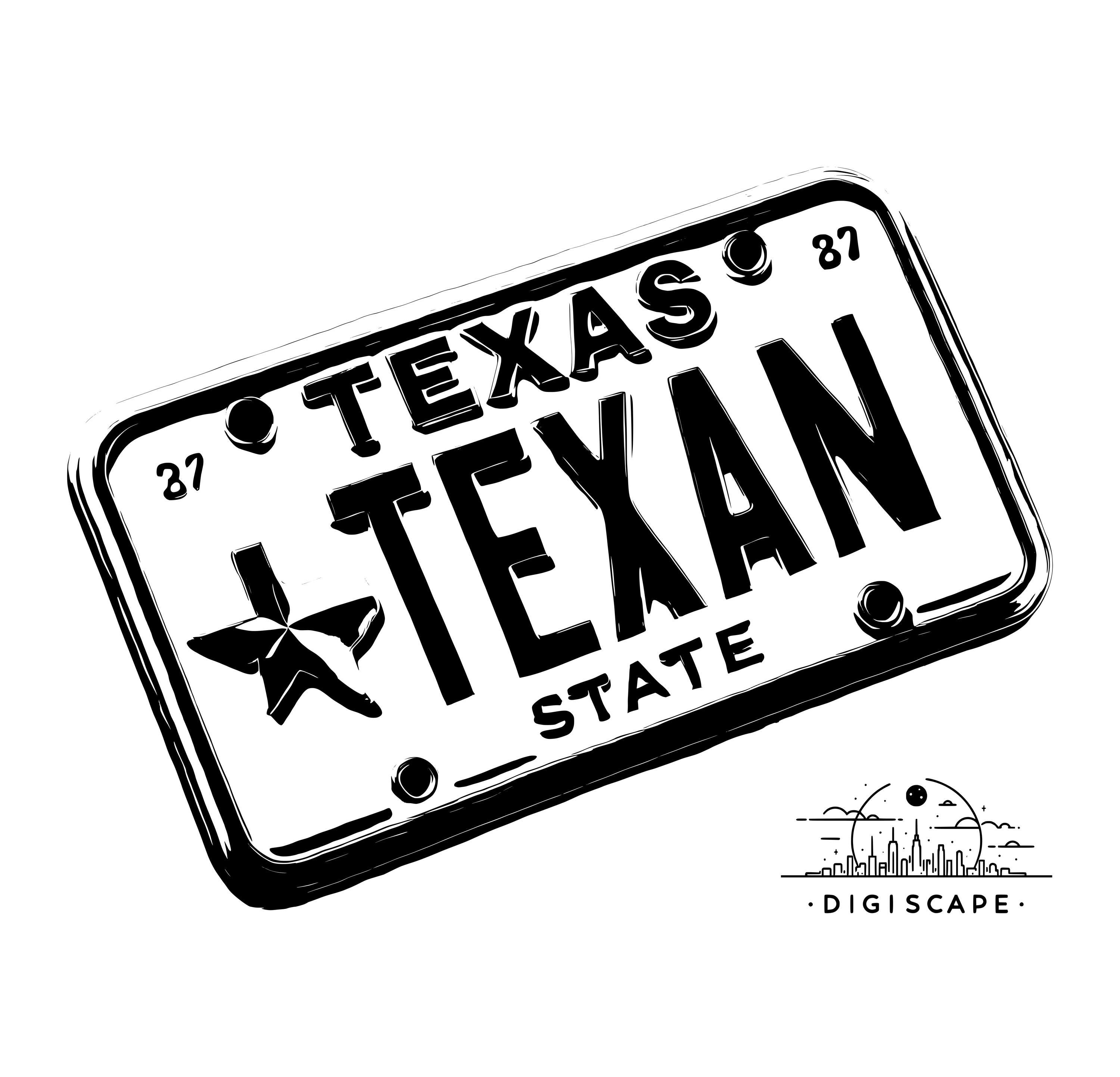 Texas TEXAN Plate SVG PNG, Texas Plate Design, Digital Download, Car ...
