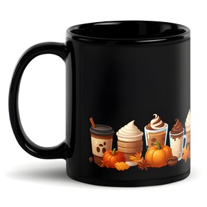 Fall Coffee Cups PNG, Halloween Latte Pumpkin Clipart, Digital Download ...