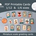 Miniature Birthday Cards - Tiny Happy Birthday Notecards - 1/12 and 1/6 ...