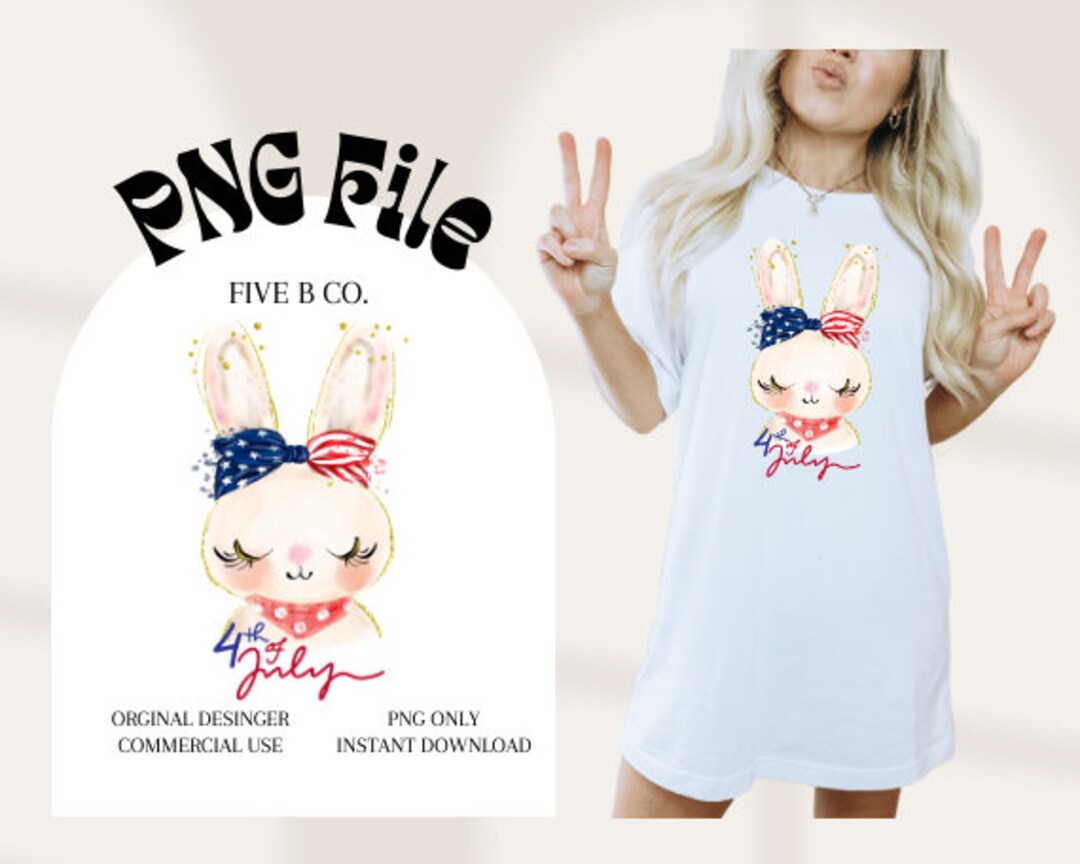 Bunny 4th of July PNG, 4th of July PNG, July 4th PNG, Fourth of July ...