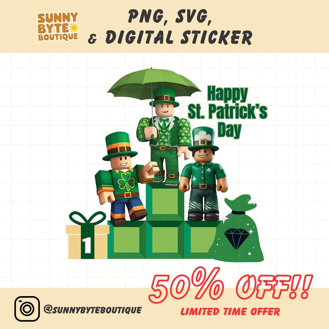 Roblox, Roblox PNG, Roblox Gamer, Roblox St Patrick, Leprechaun Png, St ...