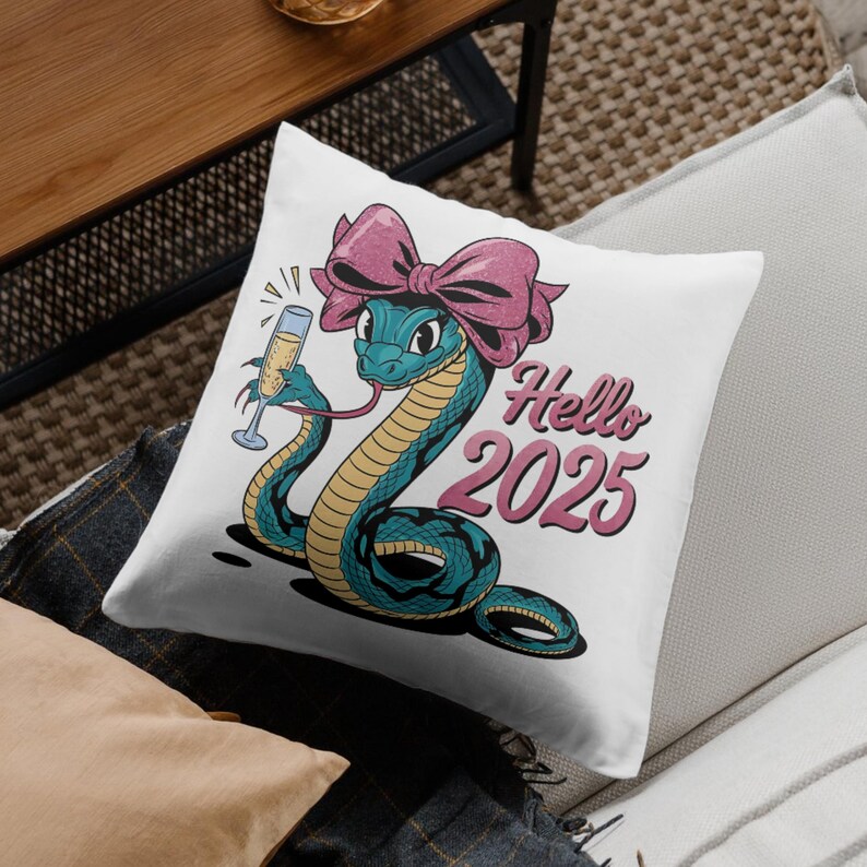 New Year Clipart, Cute Snake, Pink Coquette Bow Png, New Year 2025 ...