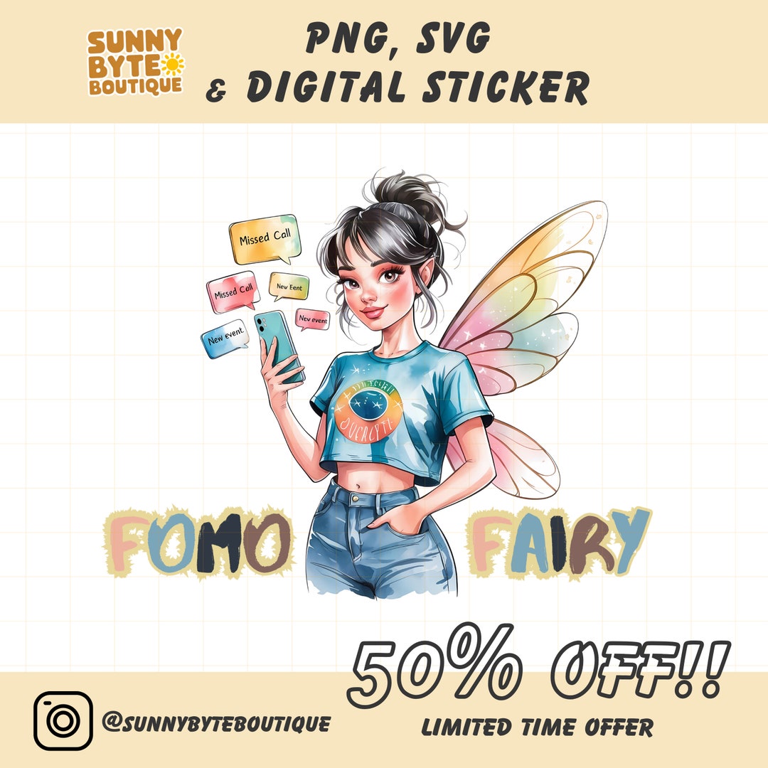 Modern Fairy, Gen Z Meme, Gen Z Stickers, FOMO, Fairy Svg, Halloween ...