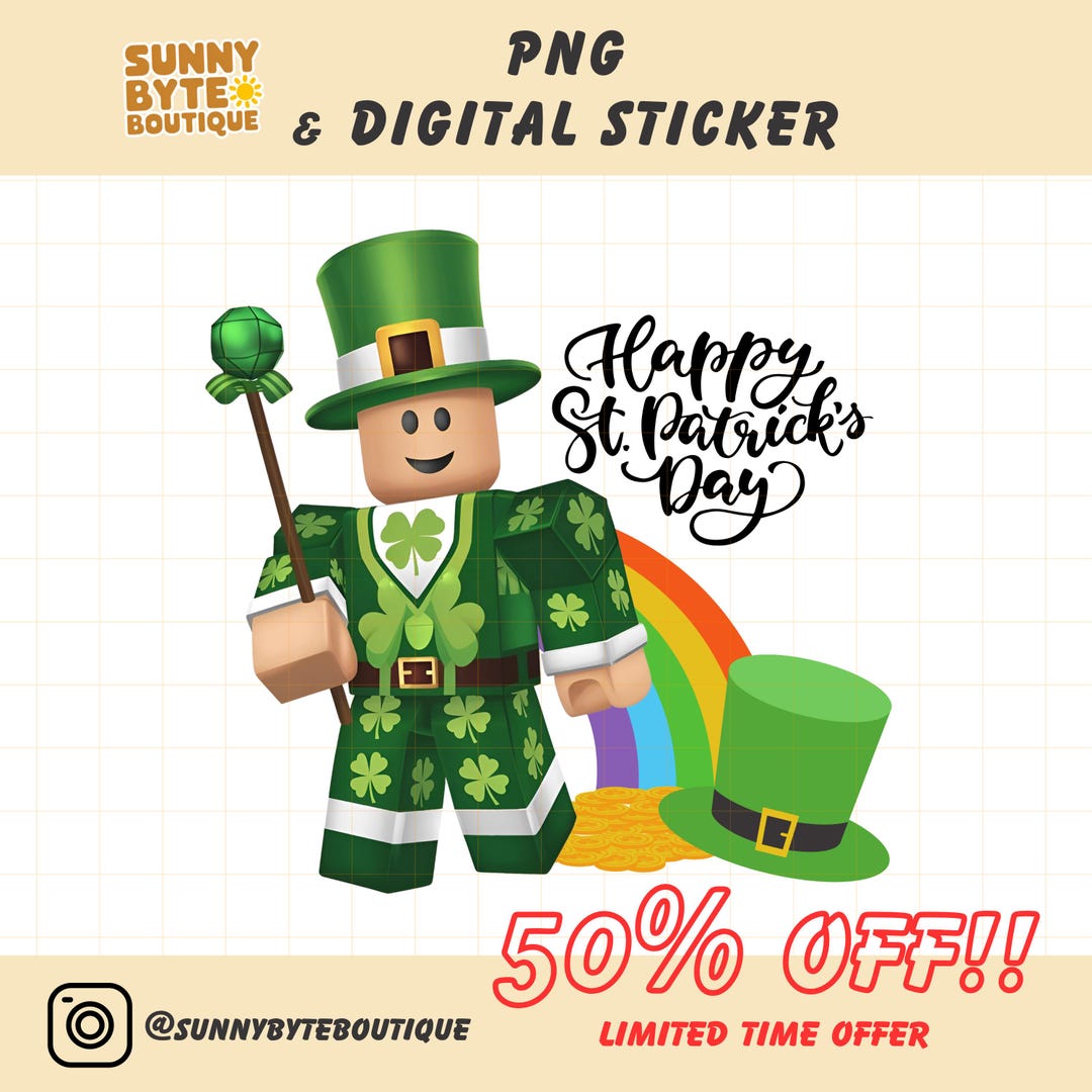 Roblox, Roblox PNG, Roblox St. Patrick, Roblox Shamrock, St Patricks ...