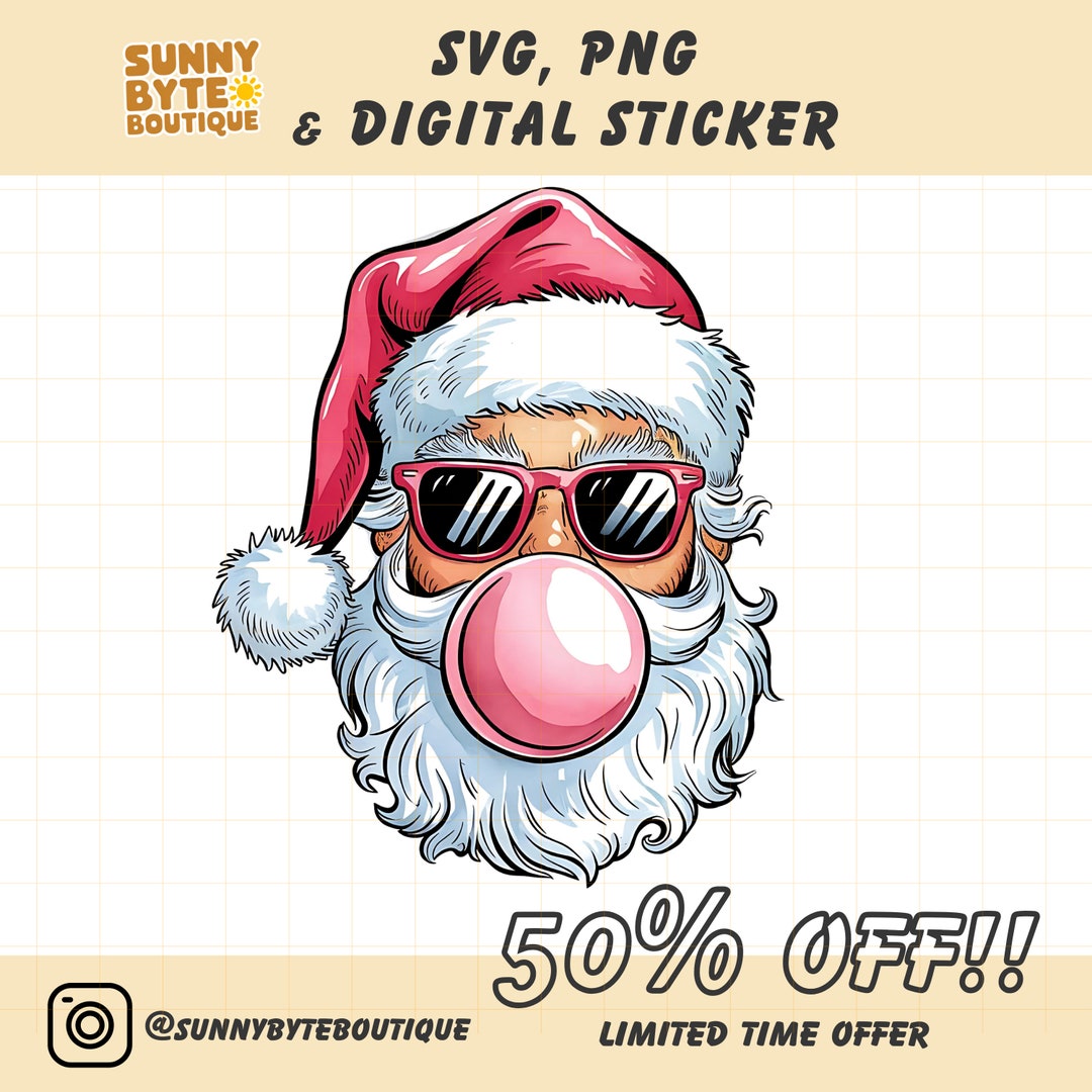 Cool Santa, Retro Santa PNG, Santa Claus Svg, Santa Png, Christmas ...