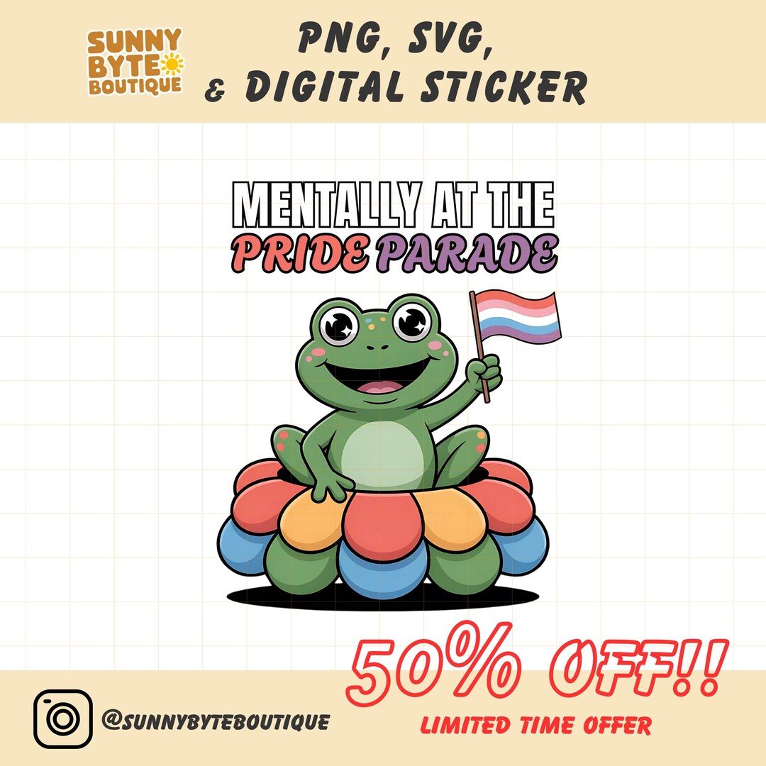 Pride Frog Parade Design: LGBTQ Art Prints, Stickers (SVG, PNG) - Etsy