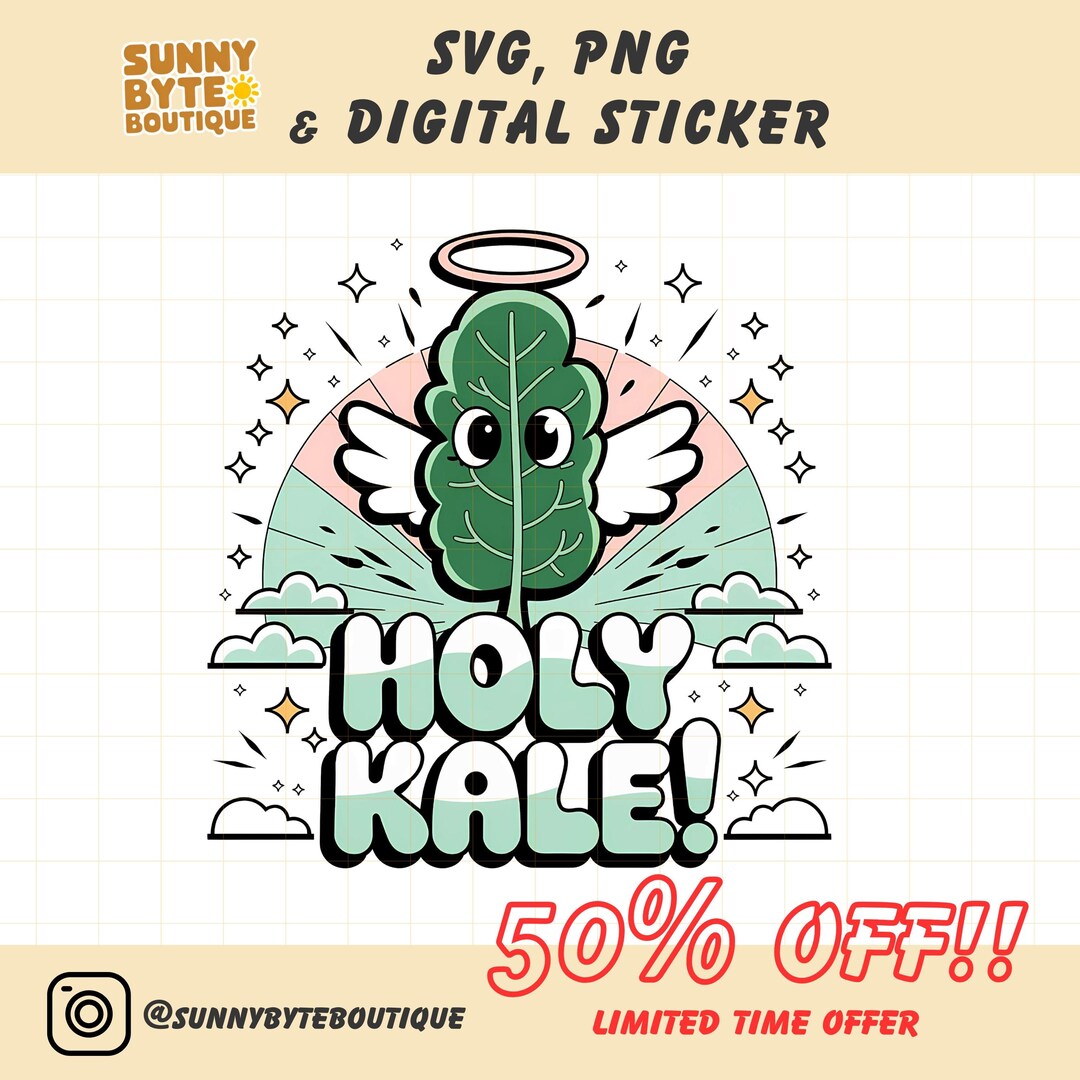 Kale, Holy Kale, Vegetable Art Print, Cartoonize, Funny Puns, Food Puns ...