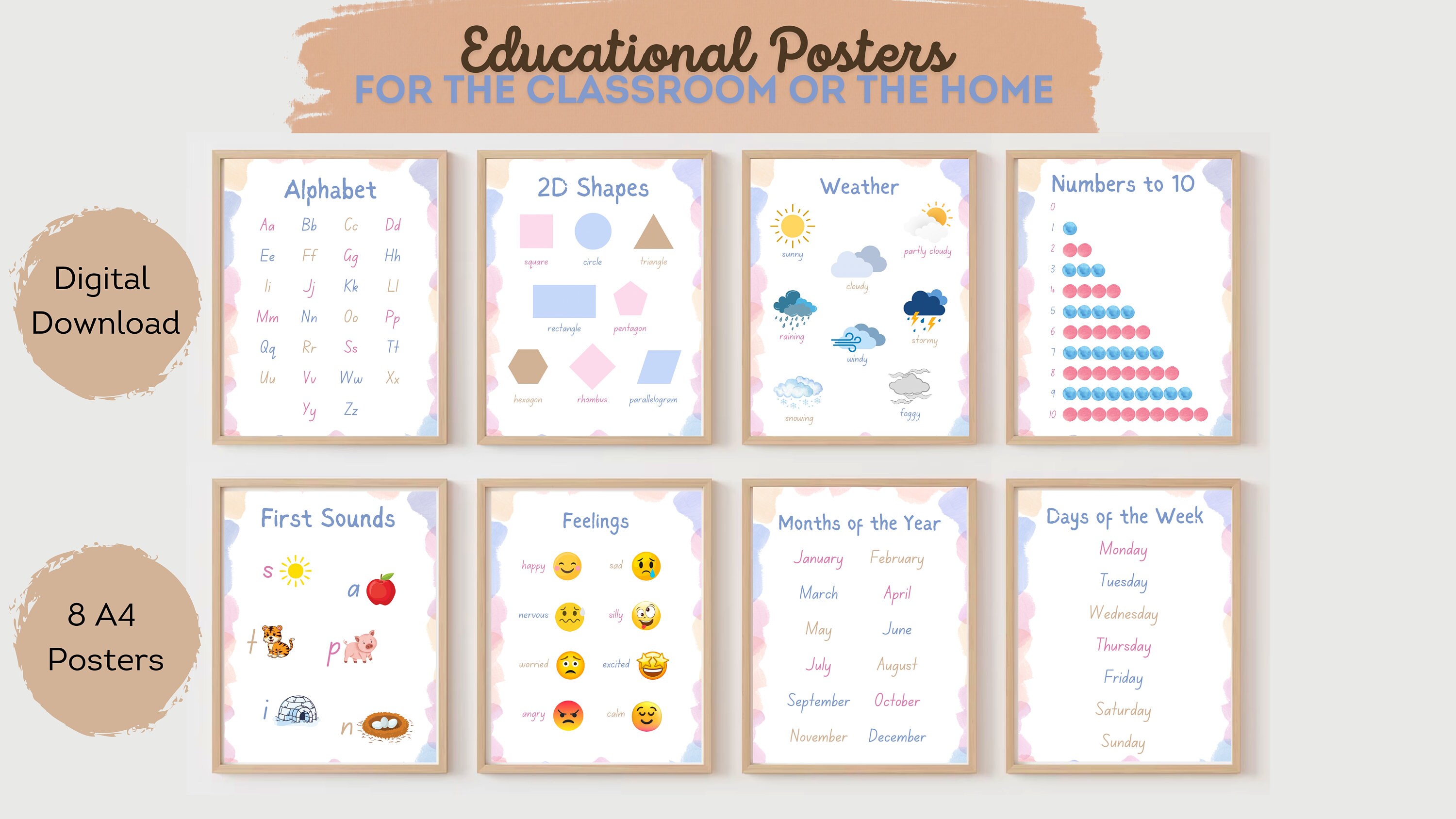 Printable Educational Posters for Early Learners Classroom and Home ...