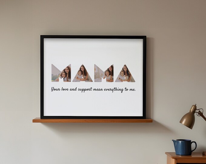 Custom MAMA Photo Collage, MAMA Photo Frame, Personalized Mama Frame ...