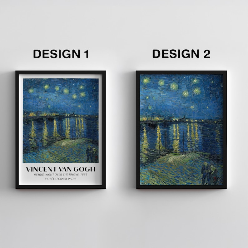 Vincent Van Gogh Poster, Starry Night Over the Rhone 1888, Vintage ...