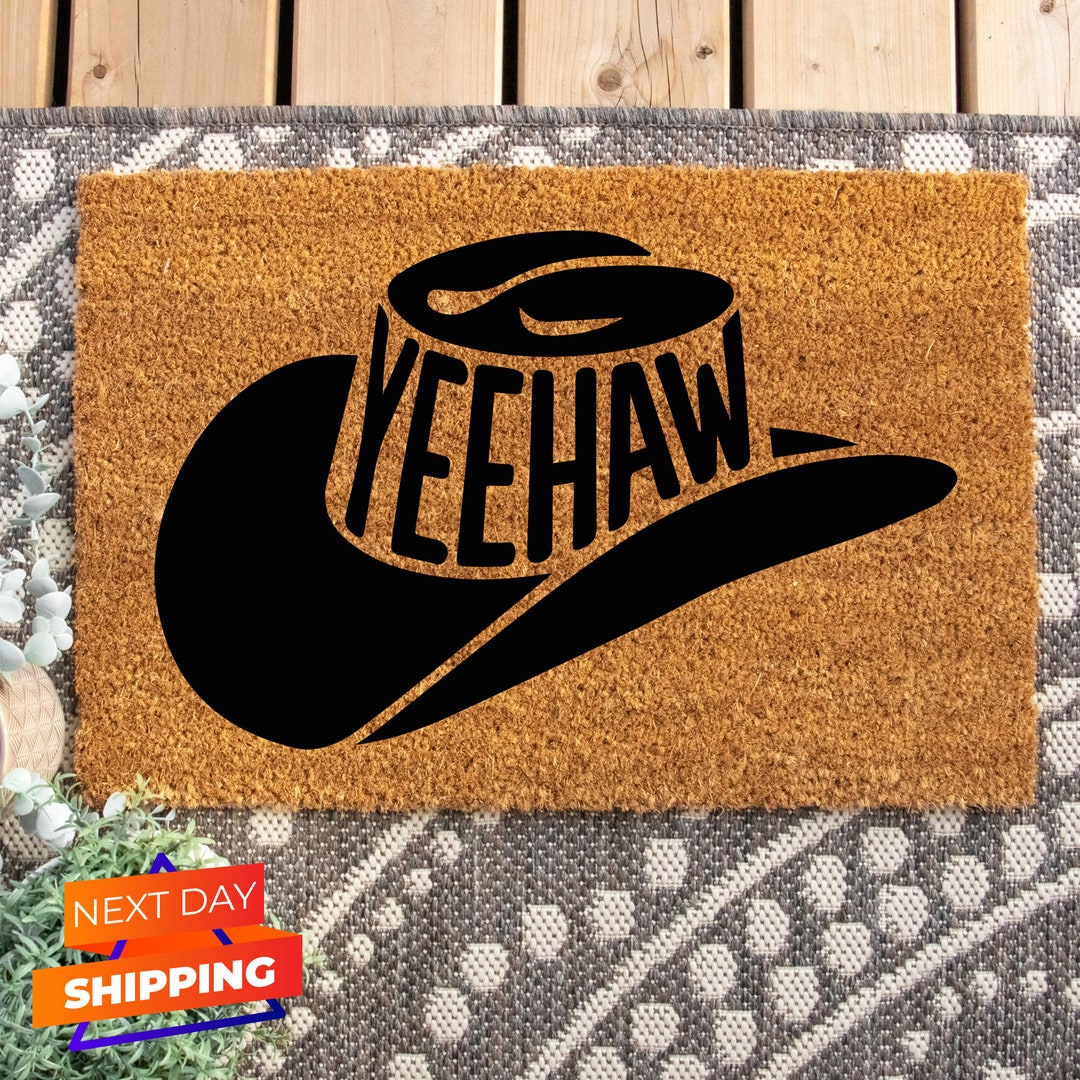 Yeehaw Western Decor Mat, Western Home Decor, Coir Doormat, Cowboy ...