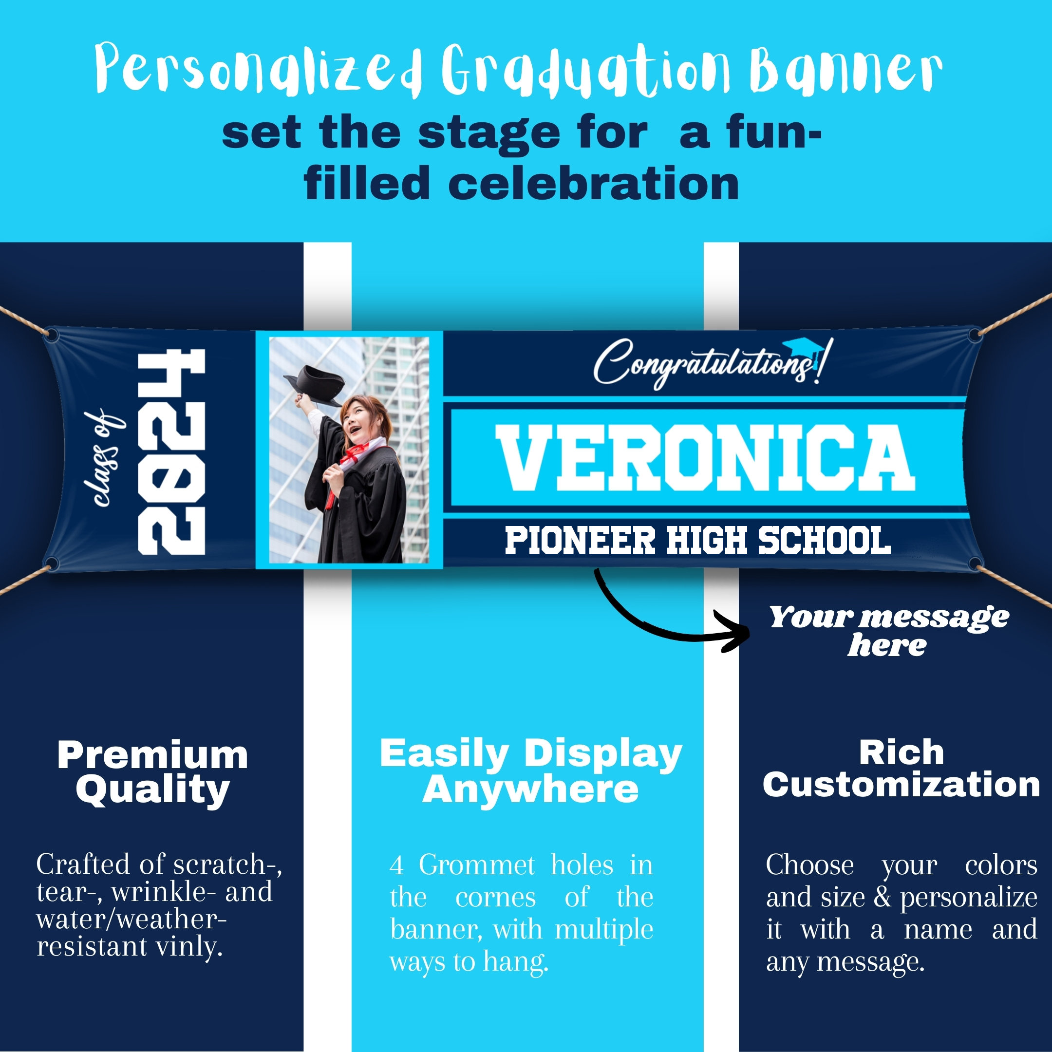 Personalized Graduation Banner, Graduation Announcement, Graduation ...