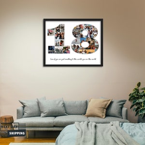 Personalized 18th Birthday Photo Frame, 18th Birthday Photo Collage ...