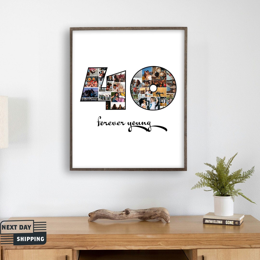 40th Birthday Photo Collage, Personalized 40th Birthday Photo Frame ...