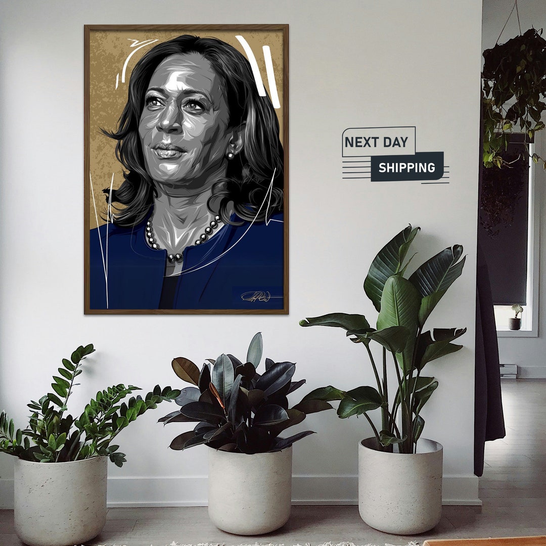 Kamala Harris Frame, Patriotic Wall Decor, Living Room Decor, Wall ...