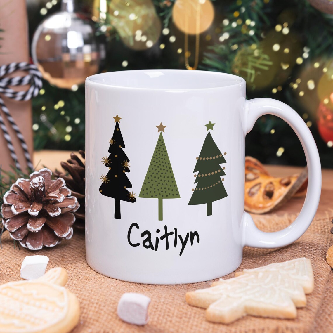 Customized Christmas Tree Mug, Christmas Mug, Holiday Mug, Custom Mug ...