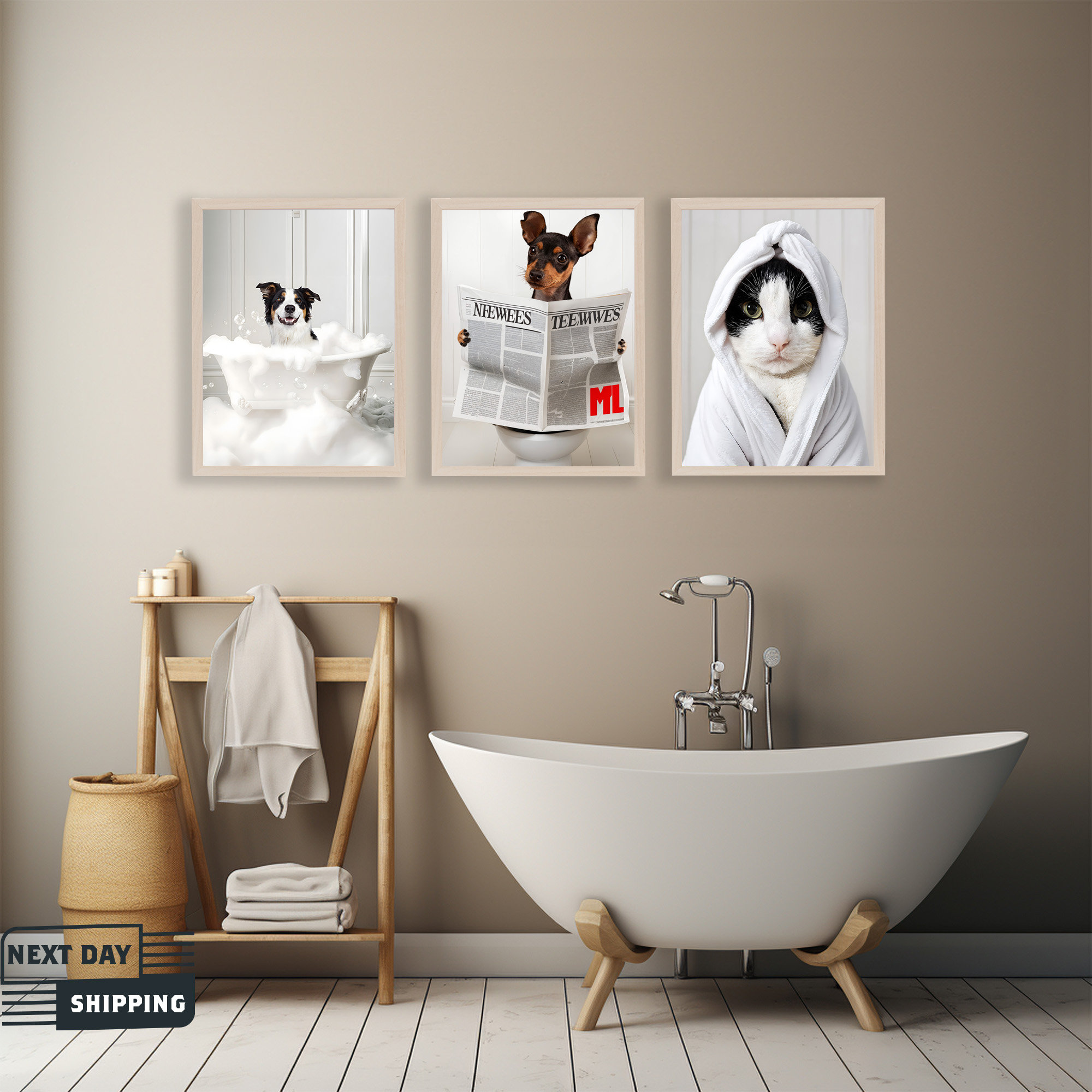 Custom Pet Portrait, Funny Dog or Cat Portrait, Funny Pet Portrait ...