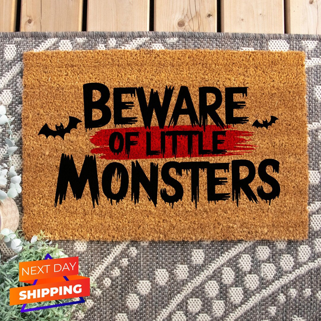 Beware of Little Monsters Spooky Doormat, Spooky Season, Halloween ...