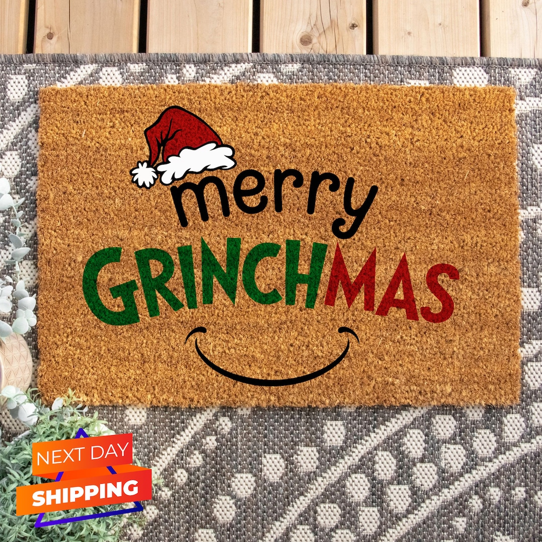 Merry Grinchmas Doormat, Merry Christmas Doormat, Gift for Friend ...