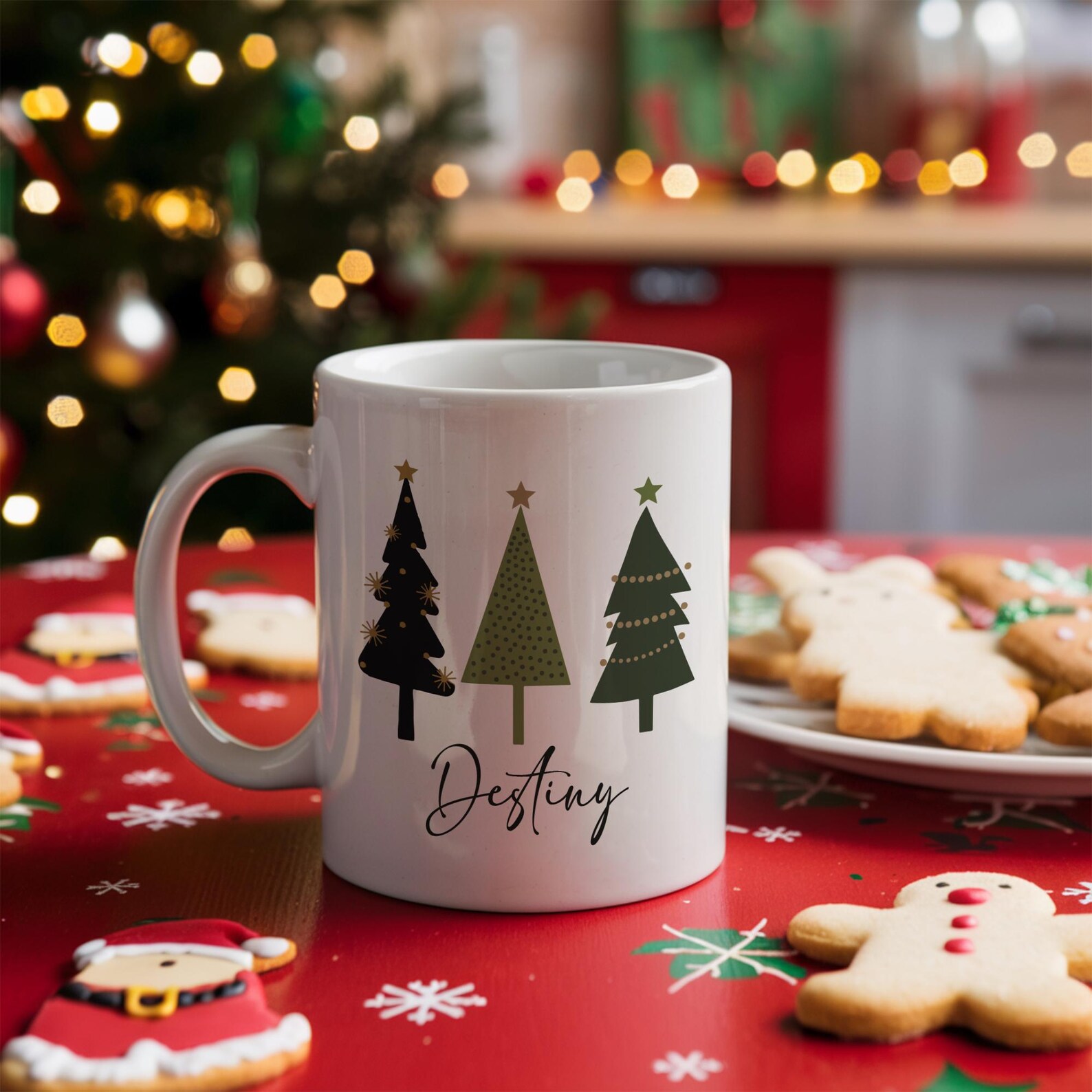 Customized Christmas Tree Mug, Christmas Mug, Holiday Mug, Custom Mug ...