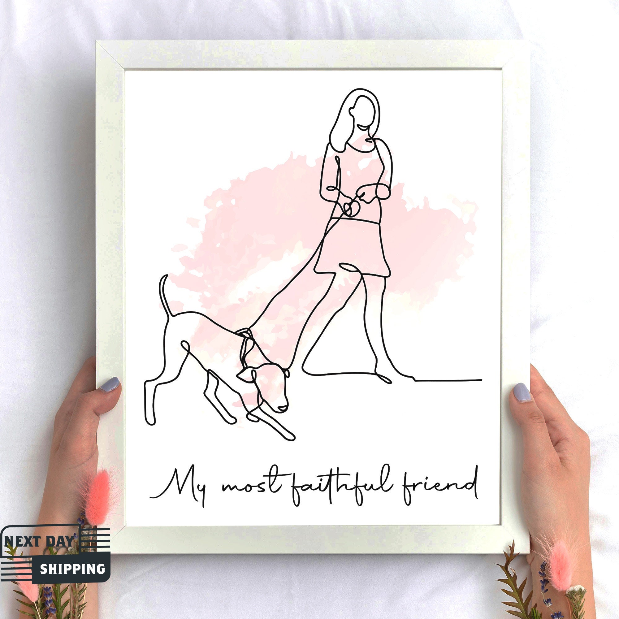 One Line Drawing Photo Frame, Personalized Family Gift, Custom Family ...