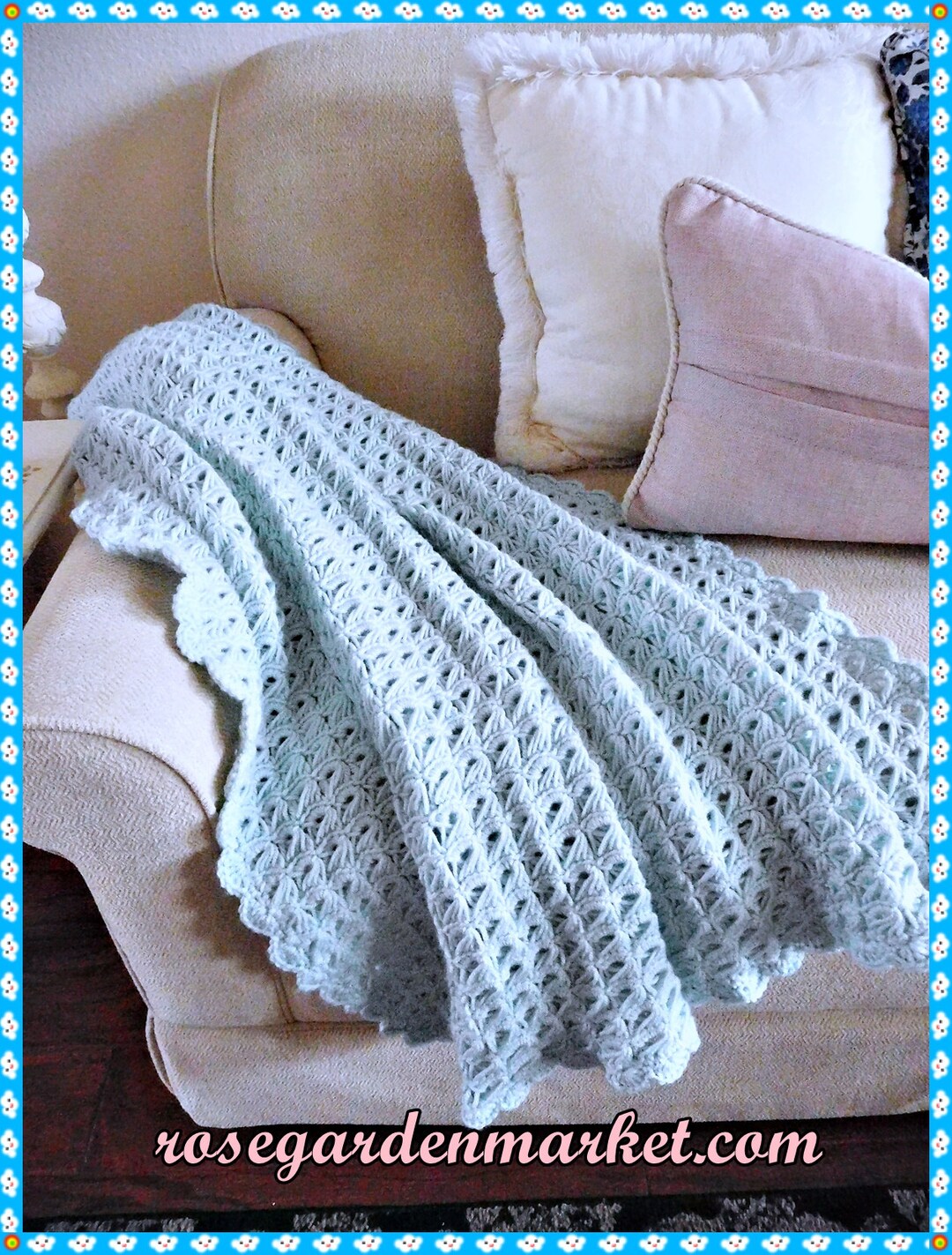 Beach Cottage Crocheted Lace Throw, Ruffled Edge,hand Created Throw ...