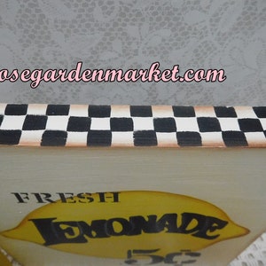 Fresh Lemonade Square Wood Sign, Hand Painted Lemon and Hand Painted ...