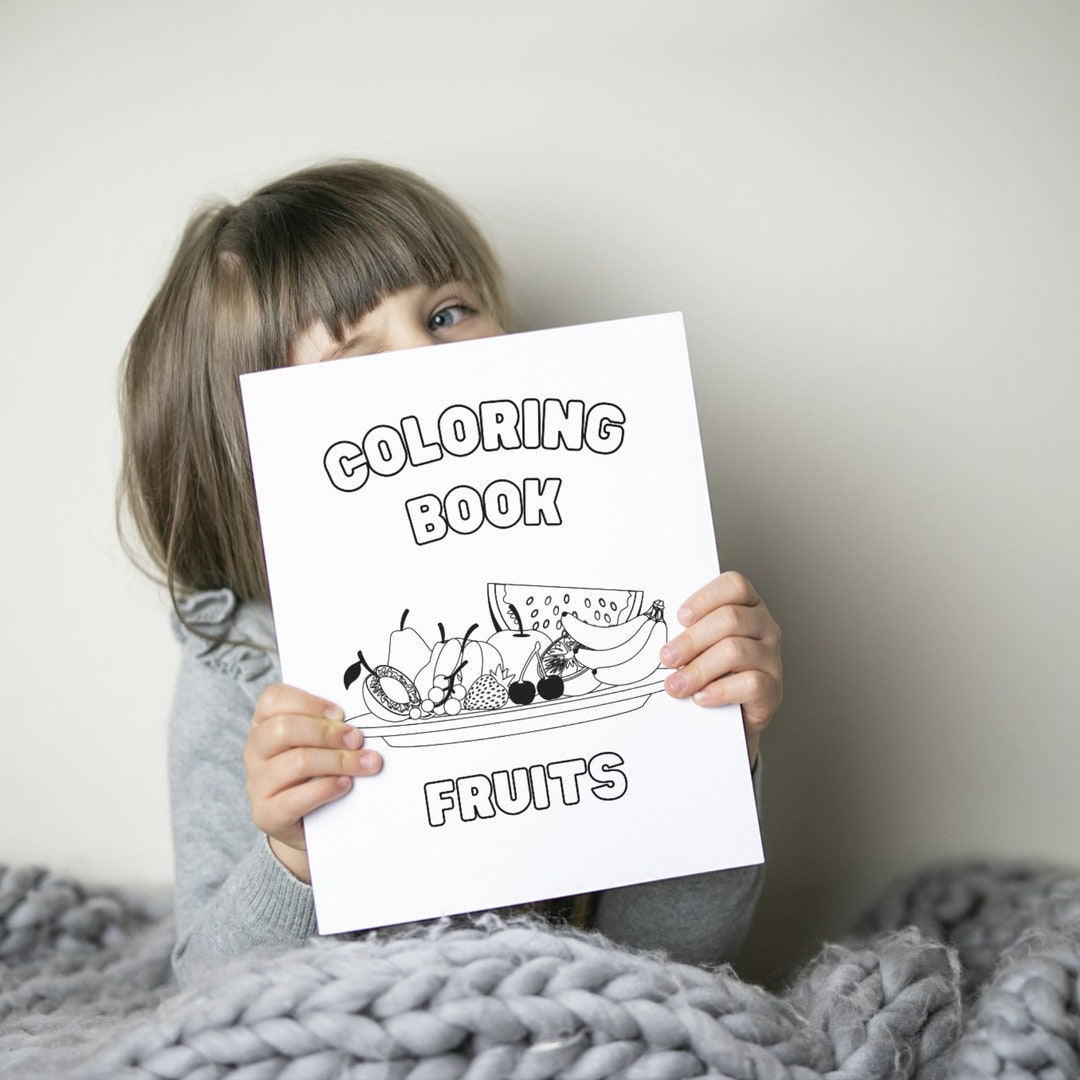 Fruit Kids Coloring, Fruit Printable Coloring Pages, Kids Summer ...