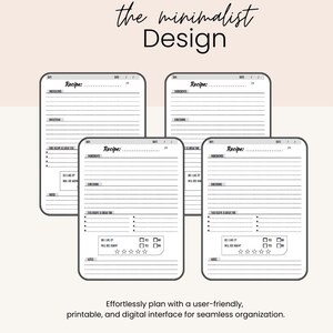 Recipe Planner Printable, Digital Meal Planner, Meal Prep Planner ...