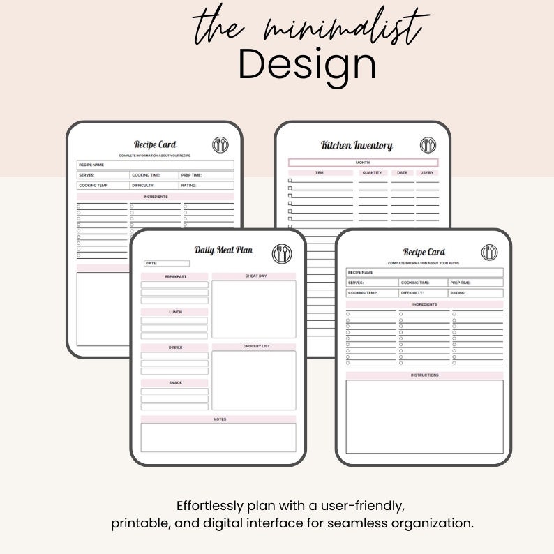 Printable Meal Organizer, iPad Meal Planner, Grocery Digital Planner ...