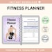 Digital Fitness Planner, Printable Fitness Tracker, Workout Log, Body ...