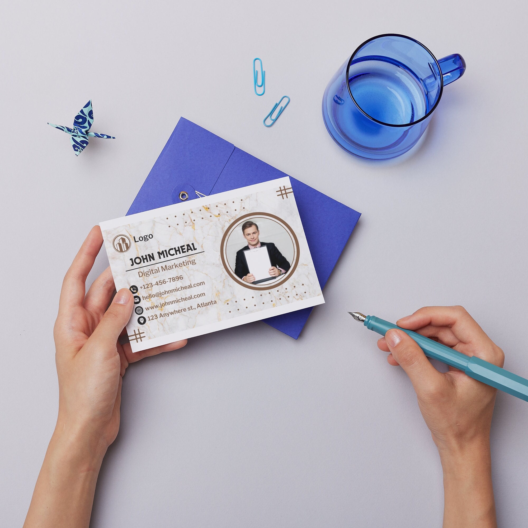 Custom Business Card Canva Template, DIY Printable Business Card Design ...