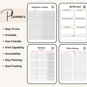 Printable Meal Organizer, iPad Meal Planner, Grocery Digital Planner ...