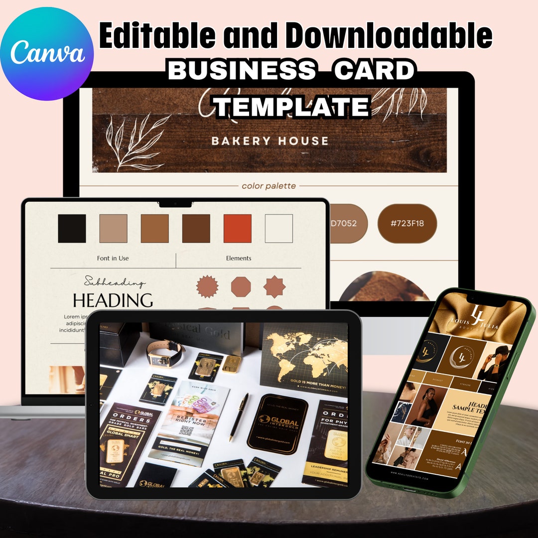 Custom Business Card Canva Template, DIY Printable Business Card Design ...