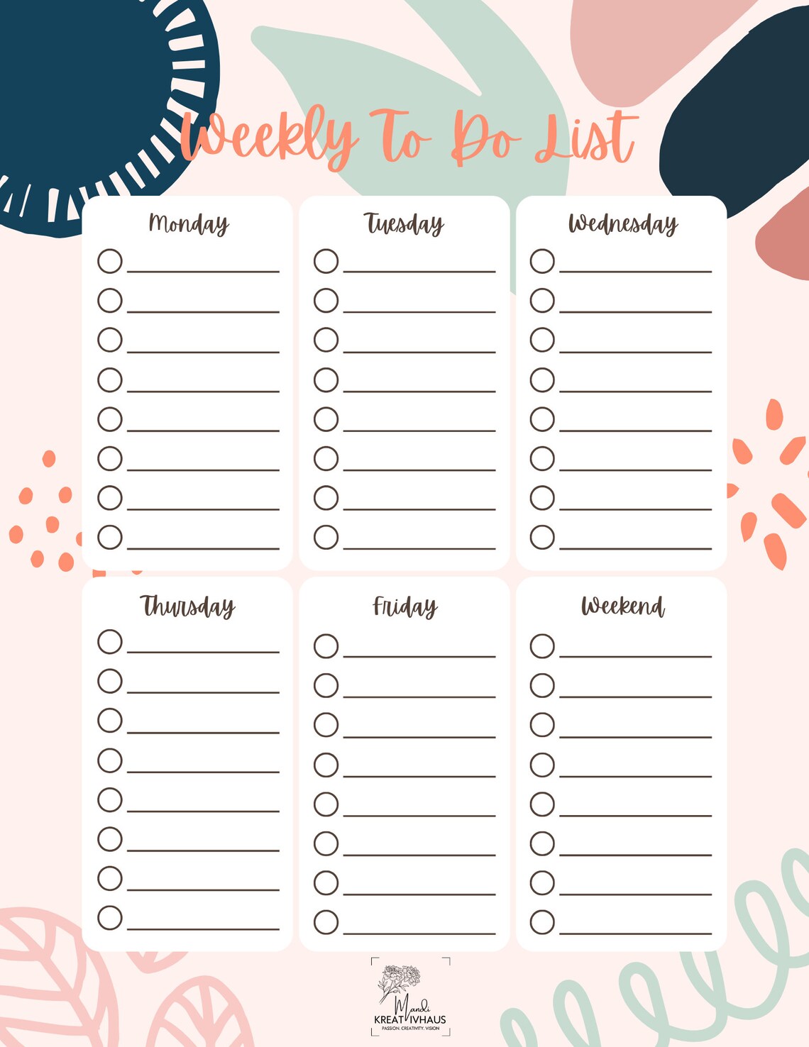Printable to Do List | Weekly to Do List| Modern Floral | PDF | Planner ...