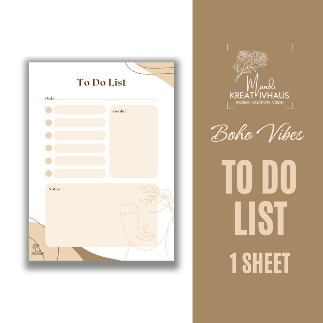 Printable to Do List | Daily to Do List| Boho Vibes | PDF | Planner ...
