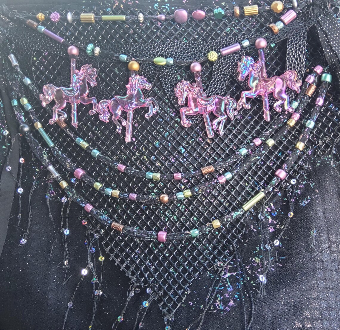 Pastel Goth Black Lotus Holo Candy Shimmer Carousel Festival Skirt - Etsy