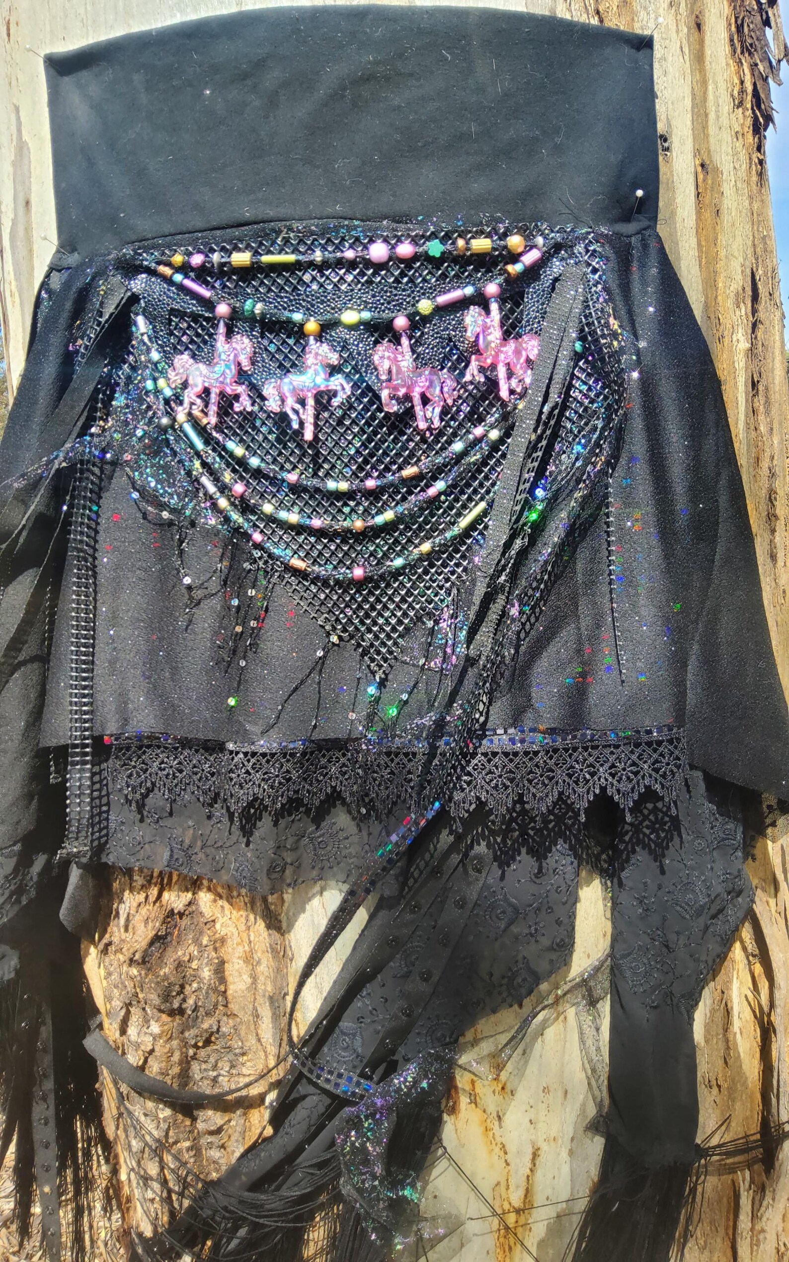 Pastel Goth Black Lotus Holo Candy Shimmer Carousel Festival Skirt - Etsy