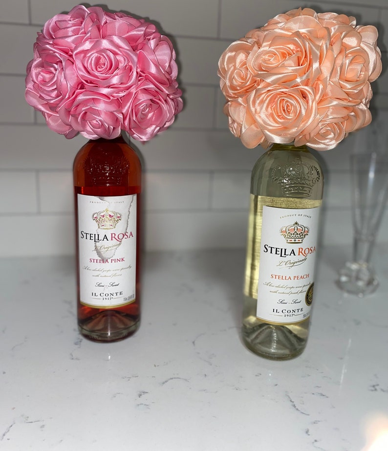 Wine Bottle Rose Bouquet - Etsy