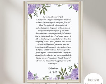 Armor of God, DIGITAL PRINT, Ephesians 6:13-17, Bible Print, Jesus Art ...