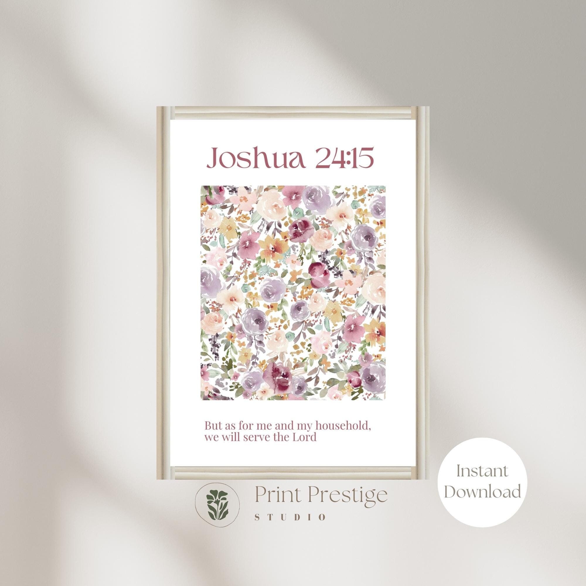 Joshua 24:15 Christian Digital Wall Art,"as for Me and My House ...