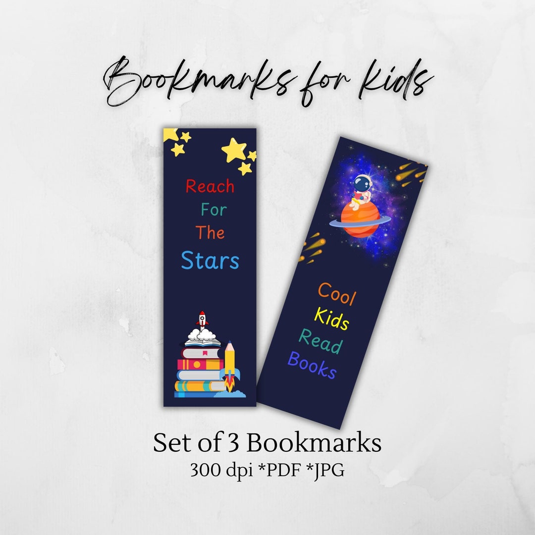 Trendy Printable Space Bookmarks for Kids – Stars, Planets & Galaxy ...