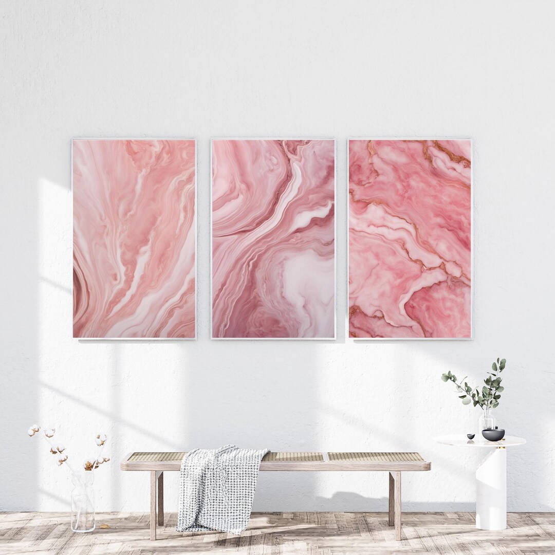 Pink Marble Abstract Digital Download, Modern Wall Art, Minimalist Home ...