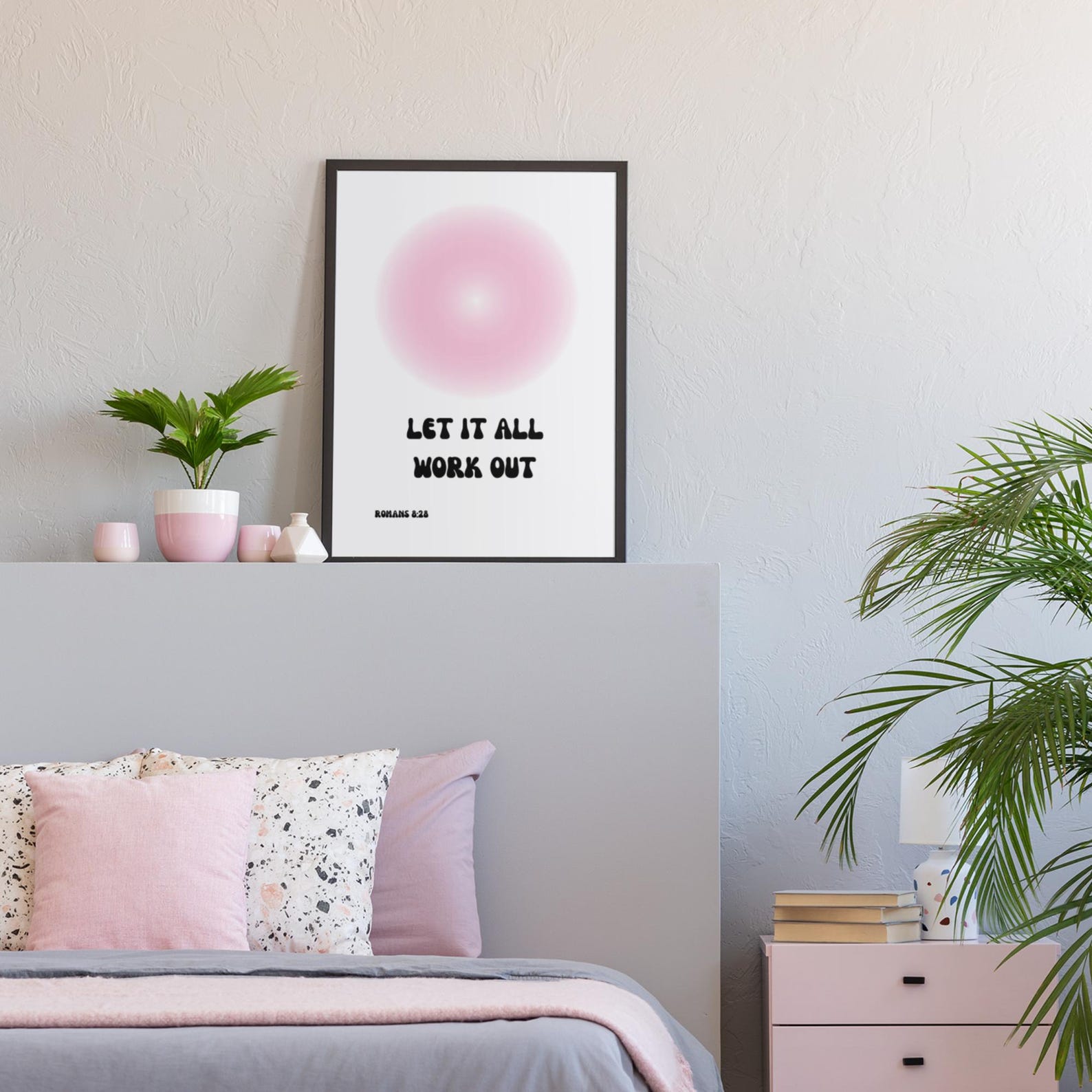 Romans 8 Bible Verse Wall Art Groovy Christian Printable Funky 70s ...