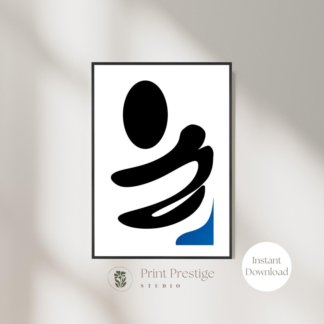 Geometric Black and White Wall Art Modern Abstract Minimalist Print ...