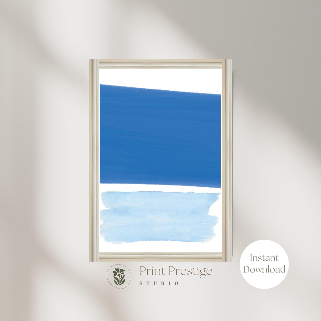 Blue Abstract Print, Indigo Printable Art, Watercolor Abstract Painting ...